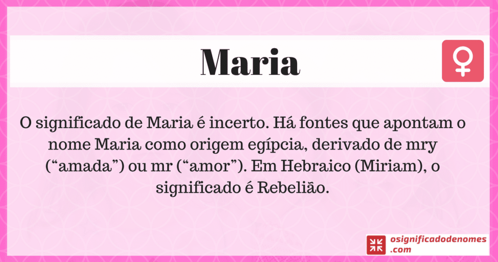 Significado de Maria | Origem e Significado do Nome