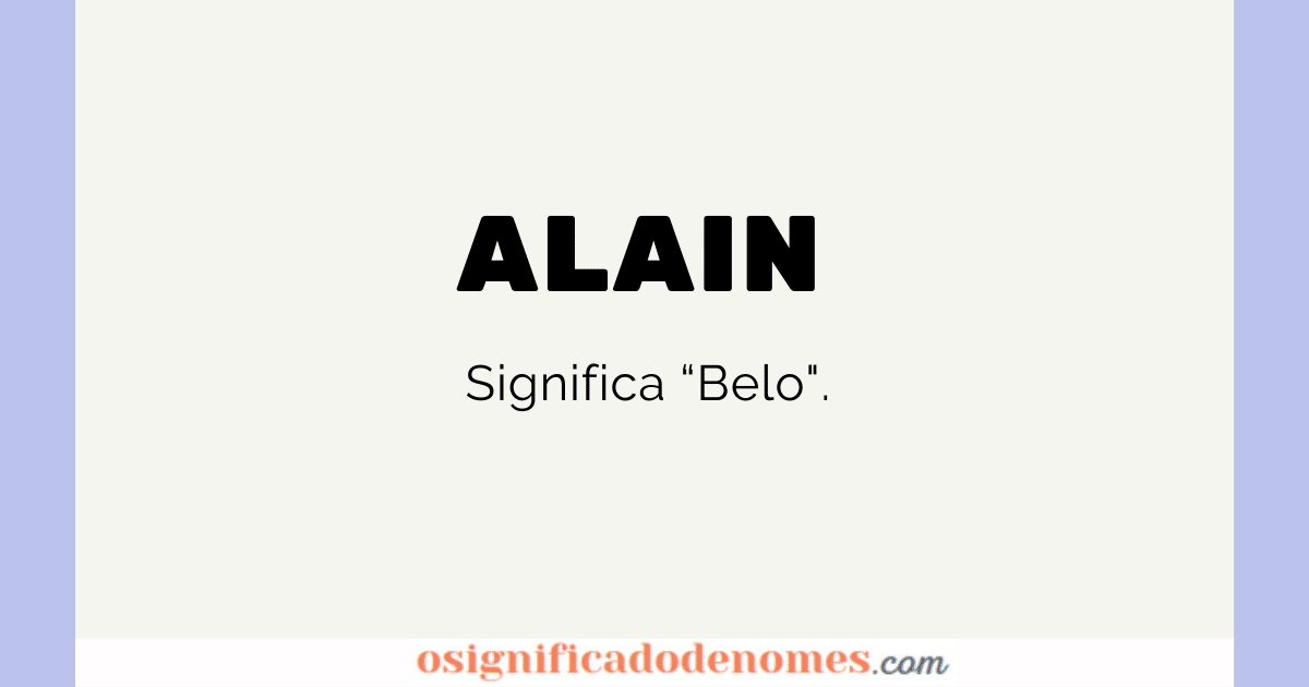 Significado de Alain